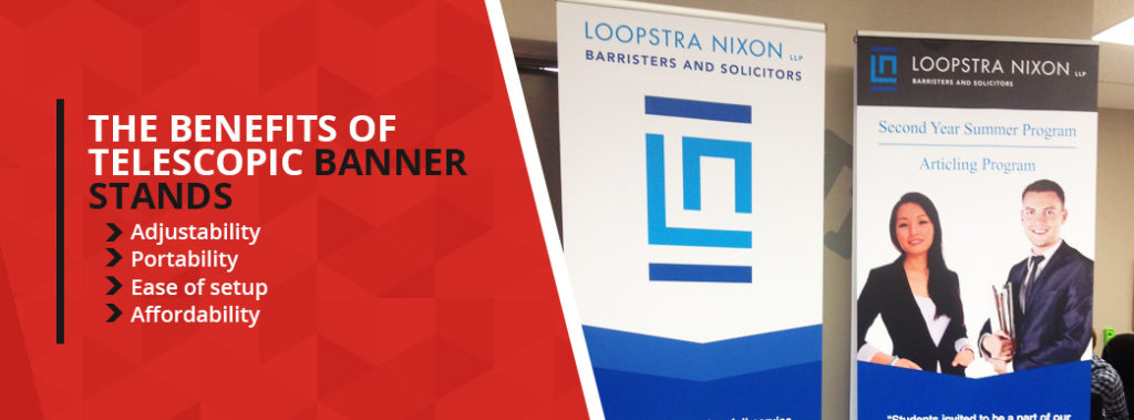 Telescopic Banner Stands for Portable Trade Show Displays | SpeedPro